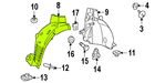 Mercedes Benz C Class 08 - 11 OEM Fender Liner Splash Guard 2046905630 ...
