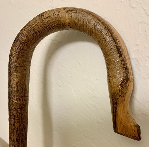 Antique Vintage European Shepard Staff, Crooked Handle, Handmade, 54 ...