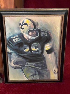 1960's Dave Boss NFL New Orleans Similart Painting Football Framed Art ...