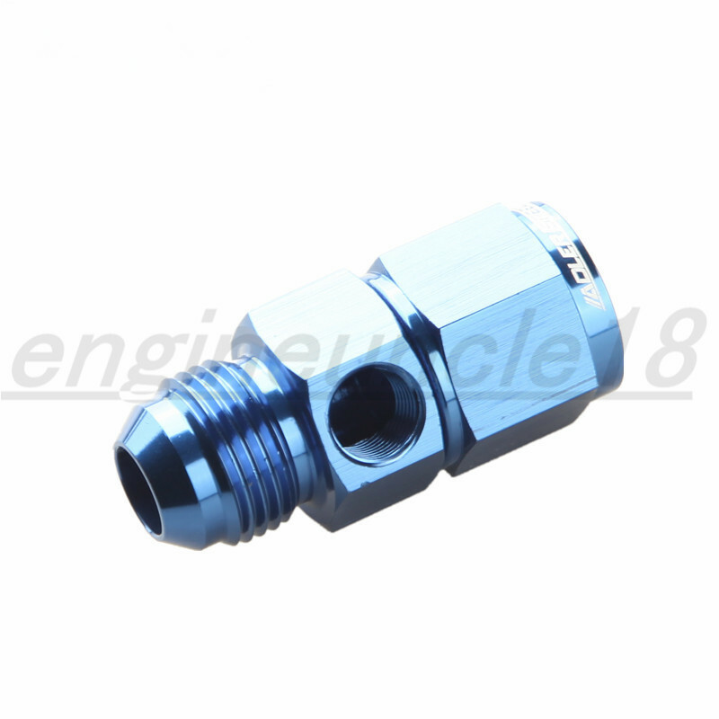 AN4 AN6 AN8 AN10 Male to Female Fitting With 1/8"NPT Pressure Gauge ...