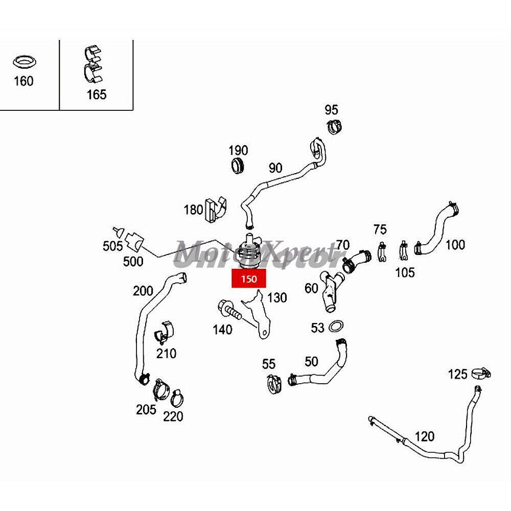 OEM Bosch 2048350364 Engine Auxiliary Water Pump for Mercedes-Benz E300 ...