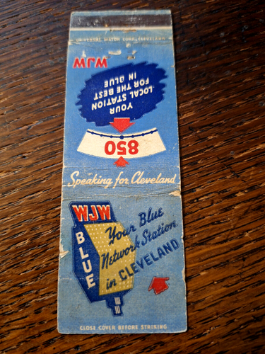 Vintage Matchbook: WJW Blue Network Radio, Cleveland, OH | eBay