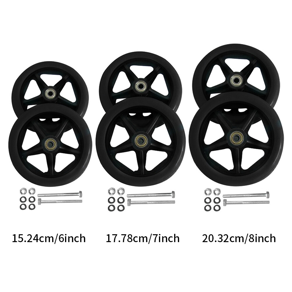 Rubber Universal Wheelchair Front Wheel Set 6inch 7inch 8inch | eBay