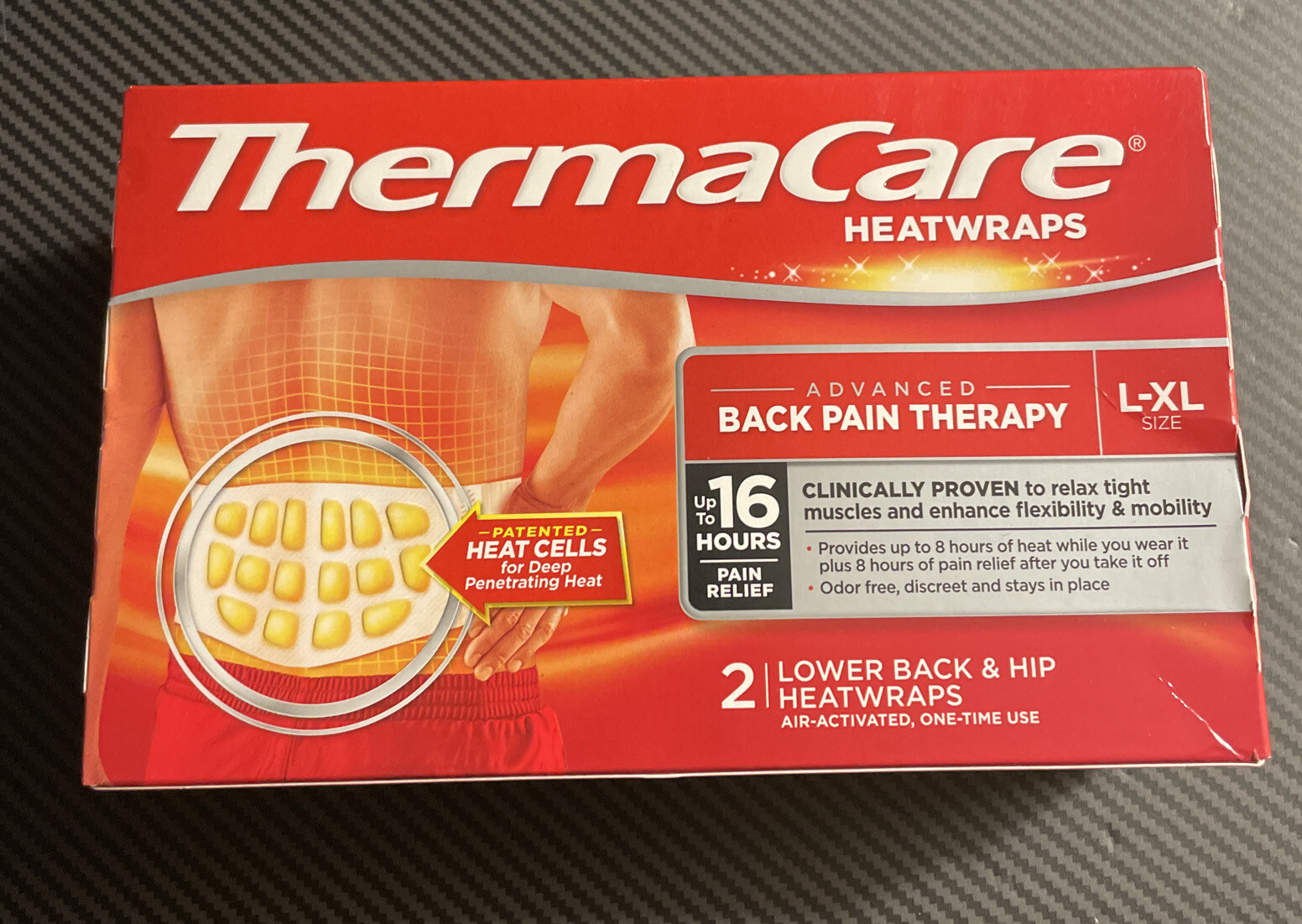 ThermaCare HeatWraps Advanced Back Pain Therapy Size L-XL 2 Heat Wraps ...