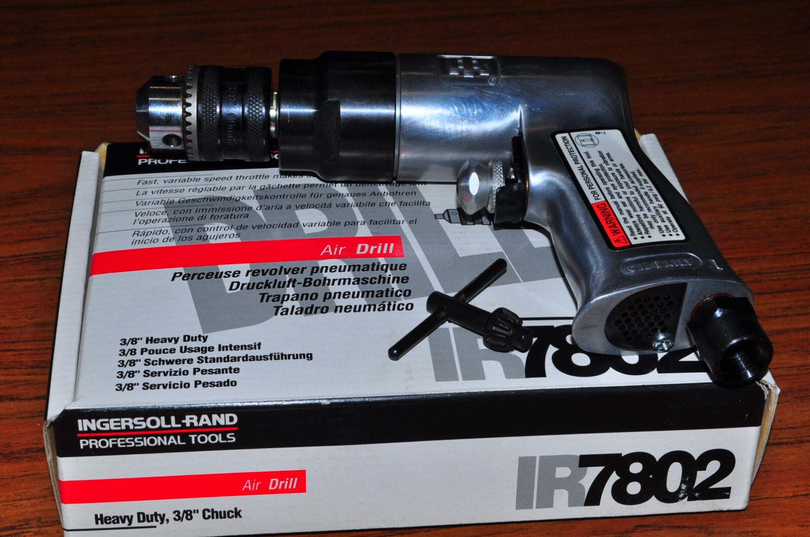 Ingersoll Rand 7802 Japan 3/8" Air Drill 2500 RPM Variable Speed Japan ...