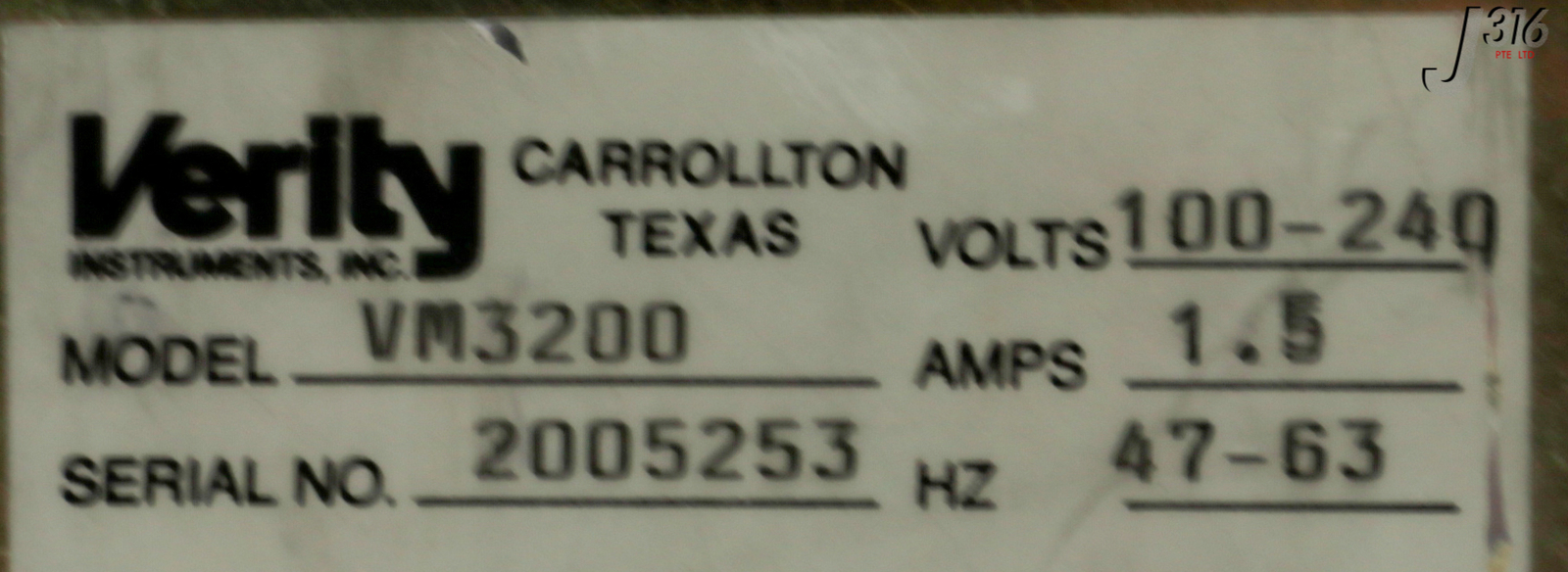 5596 VERITY MONOCHROMATOR ENDPOINT DETECTOR CONTROLLER P/N 1000389 ...