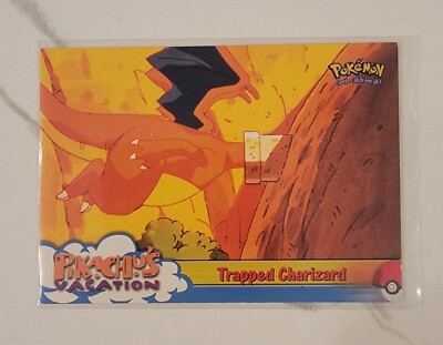 Pokemon Topps Pikachu's Vacation Trapped Charizard #51 Blue Logo - LP ...
