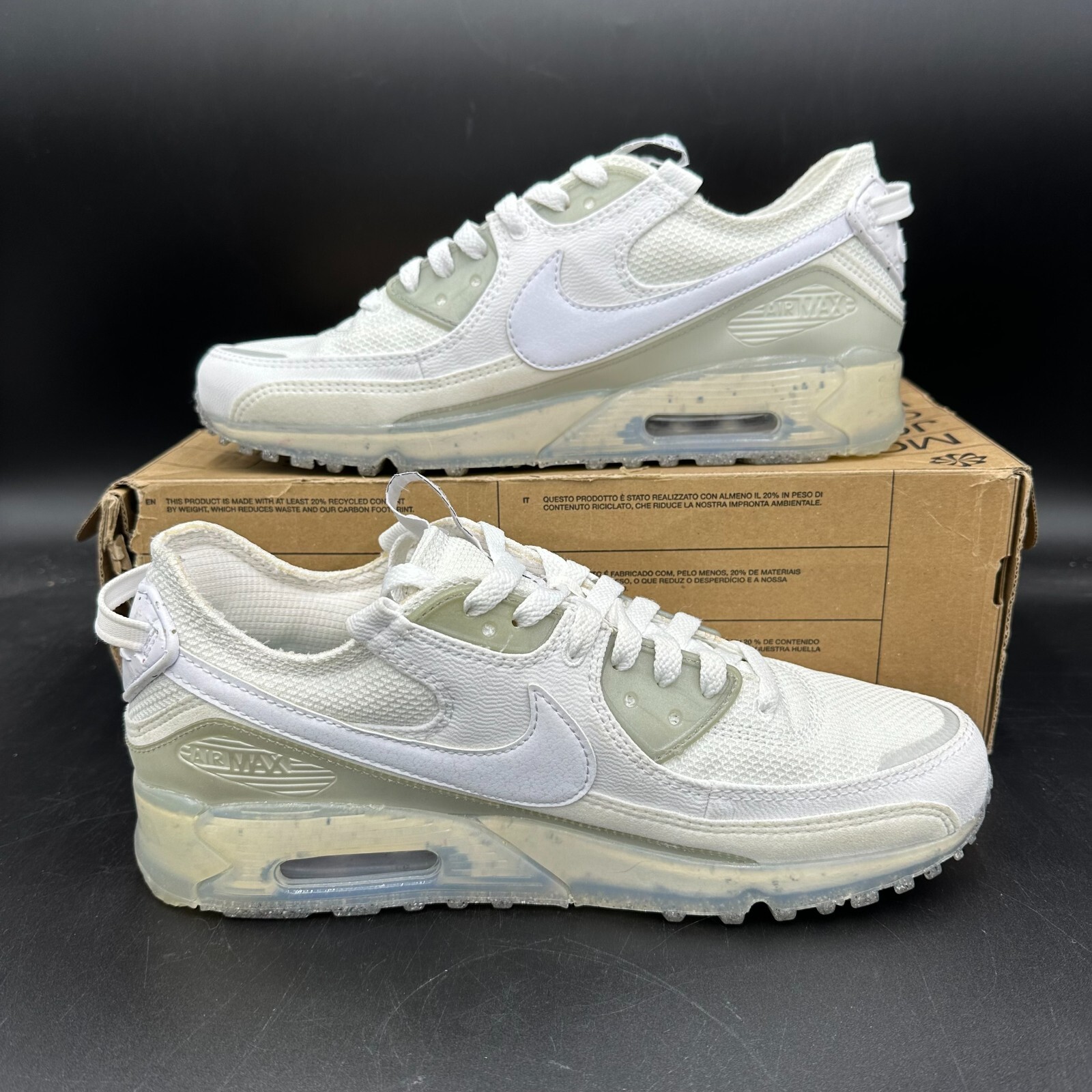 Nike Air Max Terrascape 90 White Grey Sneakers DQ3987-101 Mens Size 9 ...