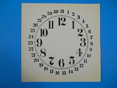 Replacement Clock Face Paper Card Stock 11" 31 Day Clock Arabic | eBay