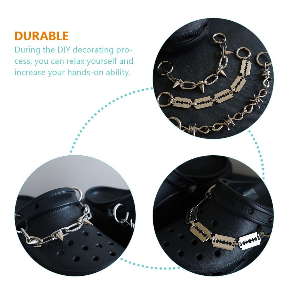 2 Pcs Shoes Charm Chain Decorative Decorations Charms Embellishments ...