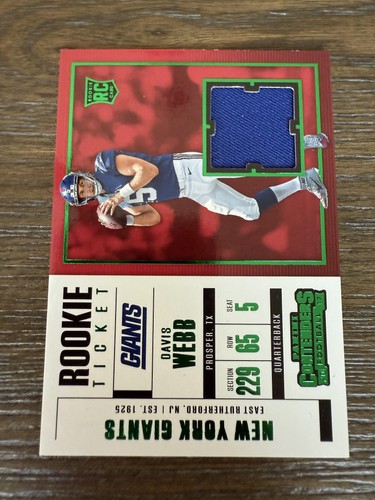 2017 Panini Contenders #SW-5b Davis Webb Rookie Ticket Swatches | eBay