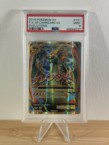 2016 Pokemon XY Evolutions Mega M Charizard Ex Full Art 101/108 - PSA 9 ...