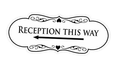 Designer Reception This Way Left Arrow Sign () - Large Large (3.5" x 9 ...