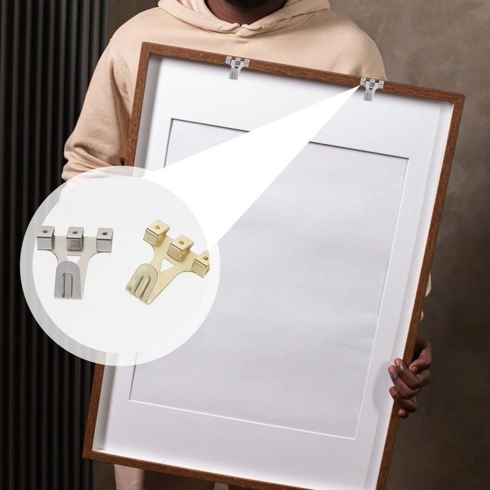 243 Pcs Fixed Picture Frame Hooks Iron Reinforced Invisible Painting ...