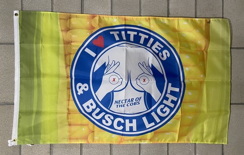 Busch Light Flag FREE SHIP Titties & Beer Nectar Of The Cob Boobs Girl ...