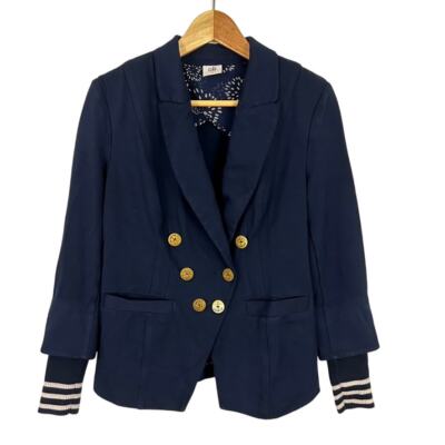 Cabi Grand Slam Navy Blue Nautical Blazer Jacket Size 8 | eBay