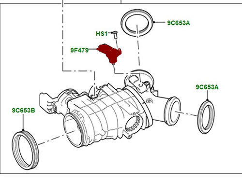 LAND ROVER MANIFOLD MAP SENSOR RANGE ROVER LR4 SPORT DISCOVERY LR077148 ...