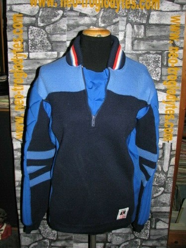 Vintage Silvy trikot Italy winter nordik wool ski sweater 70s padded ...