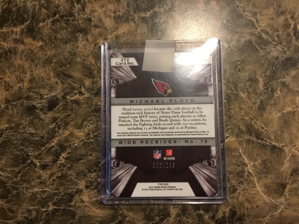 Michael Floyd Crown Royale, 2012 Prime Autograph Auto Patch #d/149 | eBay