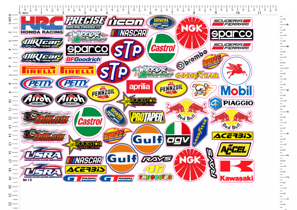 100 + Racing Decals Stickers Drag Race Nascar High Quality Vinyl FREE ...