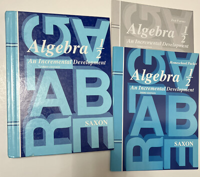 Saxon Algebra 1/2 SET (3rd Edition) Textbook, Answer Key & Test Forms ...