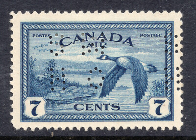 Canada O10-C9ii F/VF MH Major re-entry at right, 7c Airmail 4 hole OHMS ...
