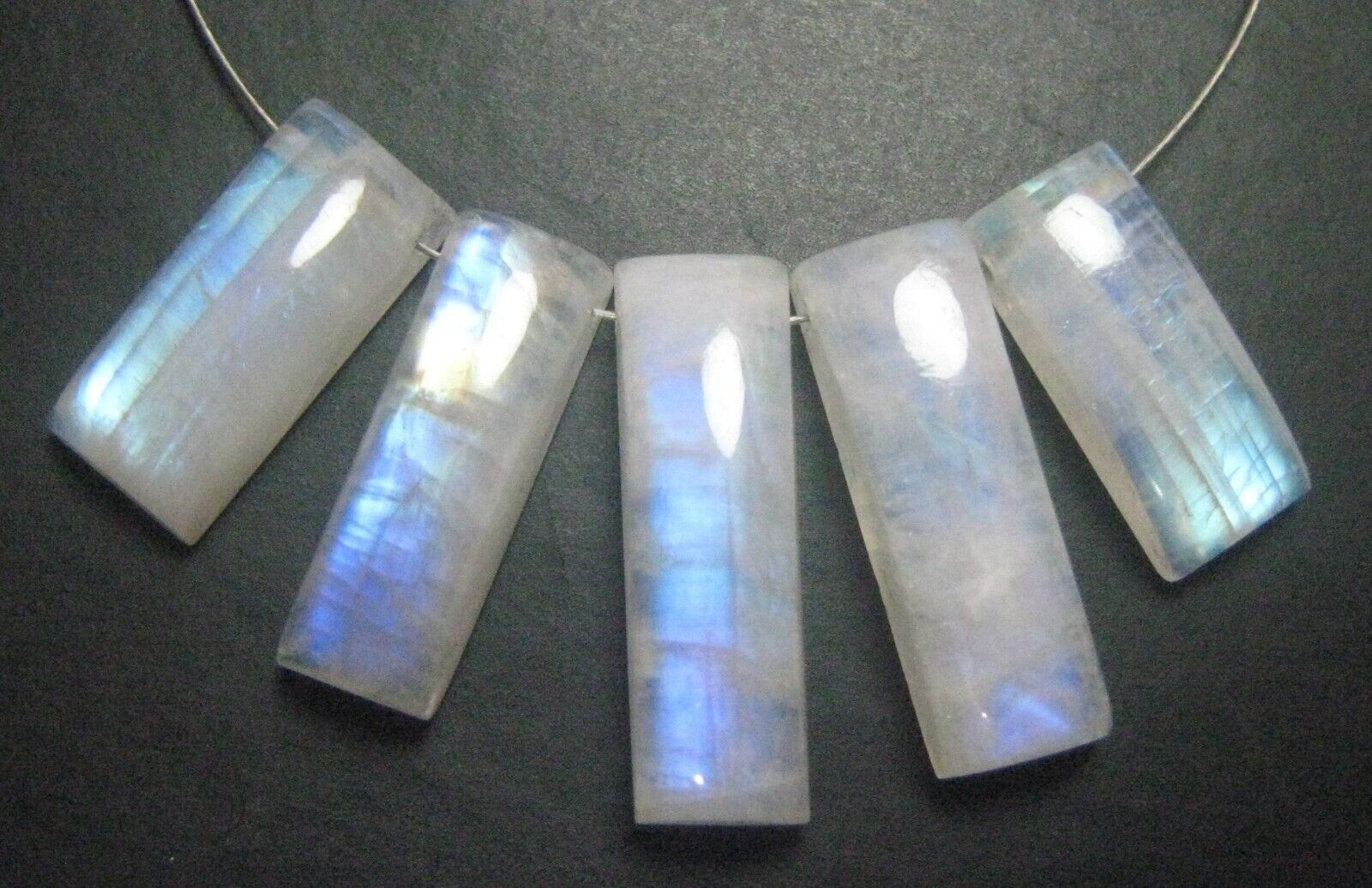 Natural Rainbow Moonstone Lot Baguette 43.55 ct Loose Gemstone Cabochon ...