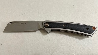 BUCK Knife 0263 Cleaver HiLine Aluminum Folding Pocket Knife Linerlock ...