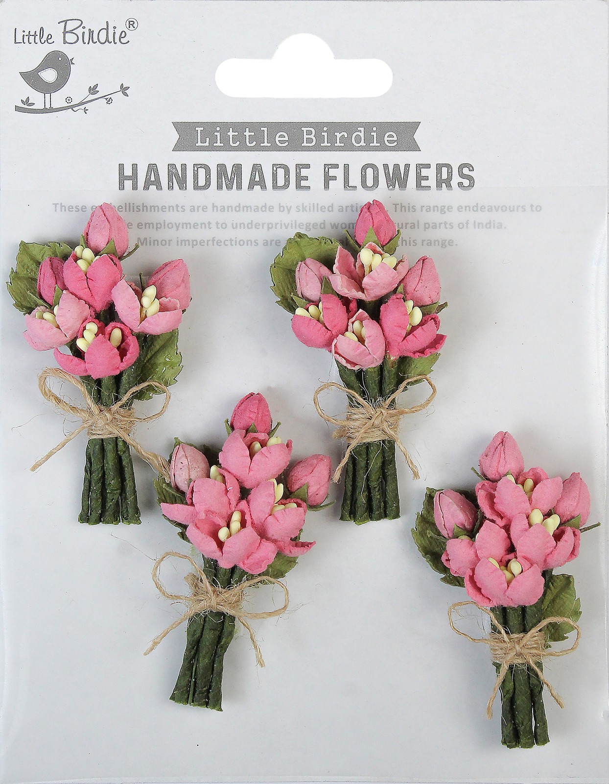 Little Birdie Jubilee Paper Flowers 4/Pkg-Rosy Note - JUBILEE-87058 | eBay