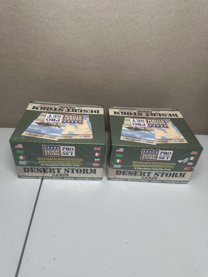 x2 New DESERT STORM Pro Set 1991 Factory Sealed BOX Of 36 Packs 10 ...