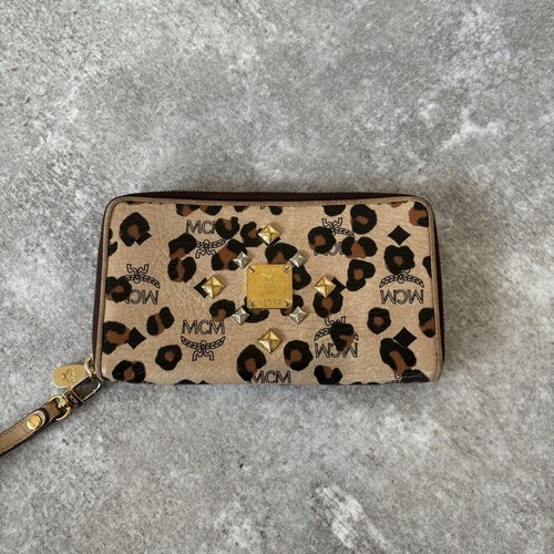 Rare MCM Loveless collaboration long wallet with leopard print and ...