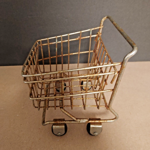 Vintage Salesman Sample Grocery Shopping Cart 6 1/2 x 5 1/2inches READ ...