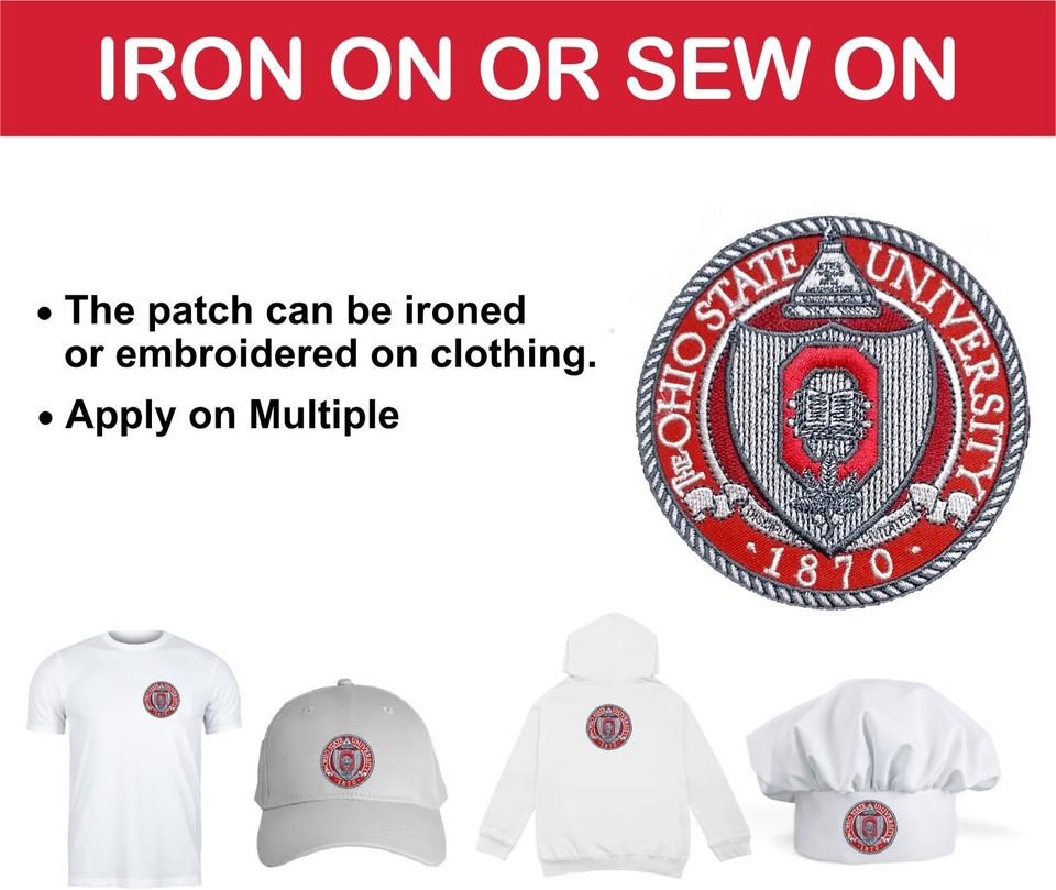 Ohio State University Logo Iron On Patch - Sew Patch - Embroidered ...