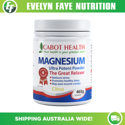 CABOT HEALTH Magnesium Ultra Potent Powder - 465g - Citrus Flavour | eBay