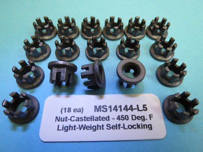 5/16-24 Lightweight Self-Locking Castellated MS14144-L5 Nuts Aircraft ...