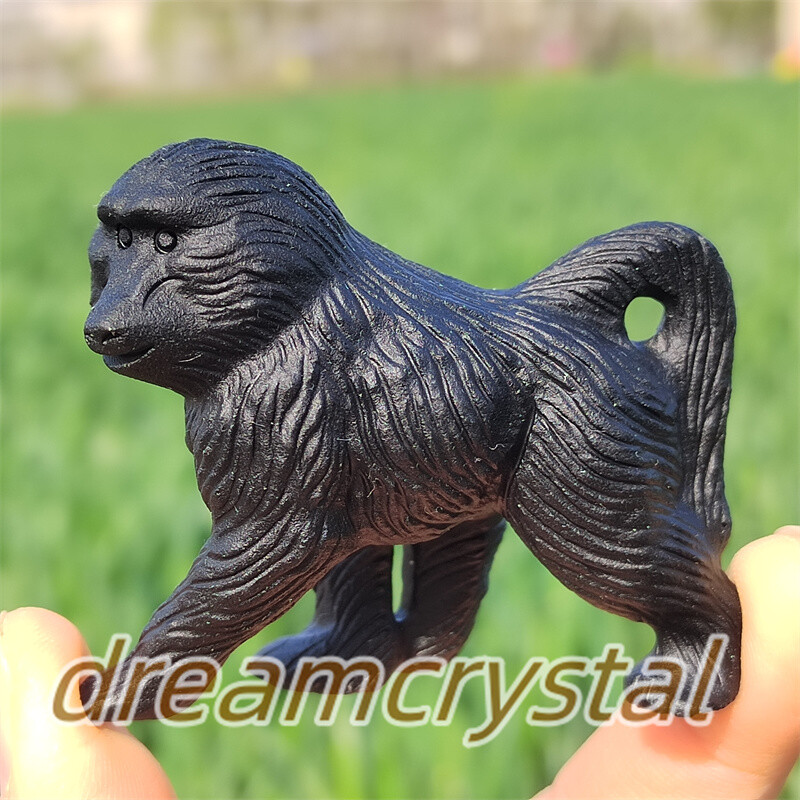 2.3" Hand Carved Quartz Crystal Skull Natural Obsidian Monkey Skull ...