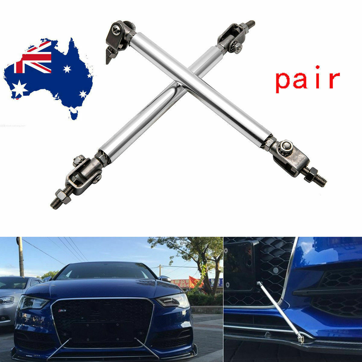 Splitter Rod Strut Tie Bar Support Rods for Bumper Lip Diffuser 150mm ...
