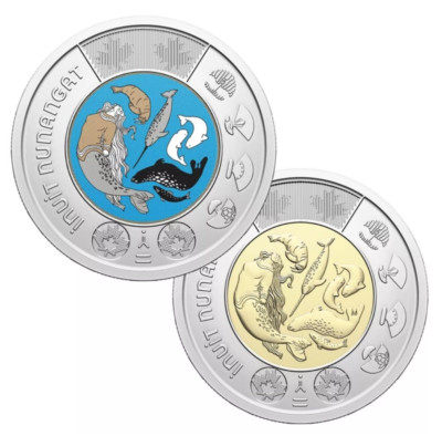 2024 Canada Inuit Nunangat Coloured & Plain BU UNC Toonie Set!! | eBay