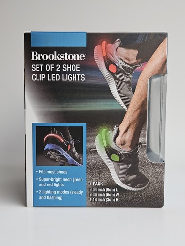 Brookstone Light Up Shoe Clip Sets LED Lights, Neon Green & Red - With ...