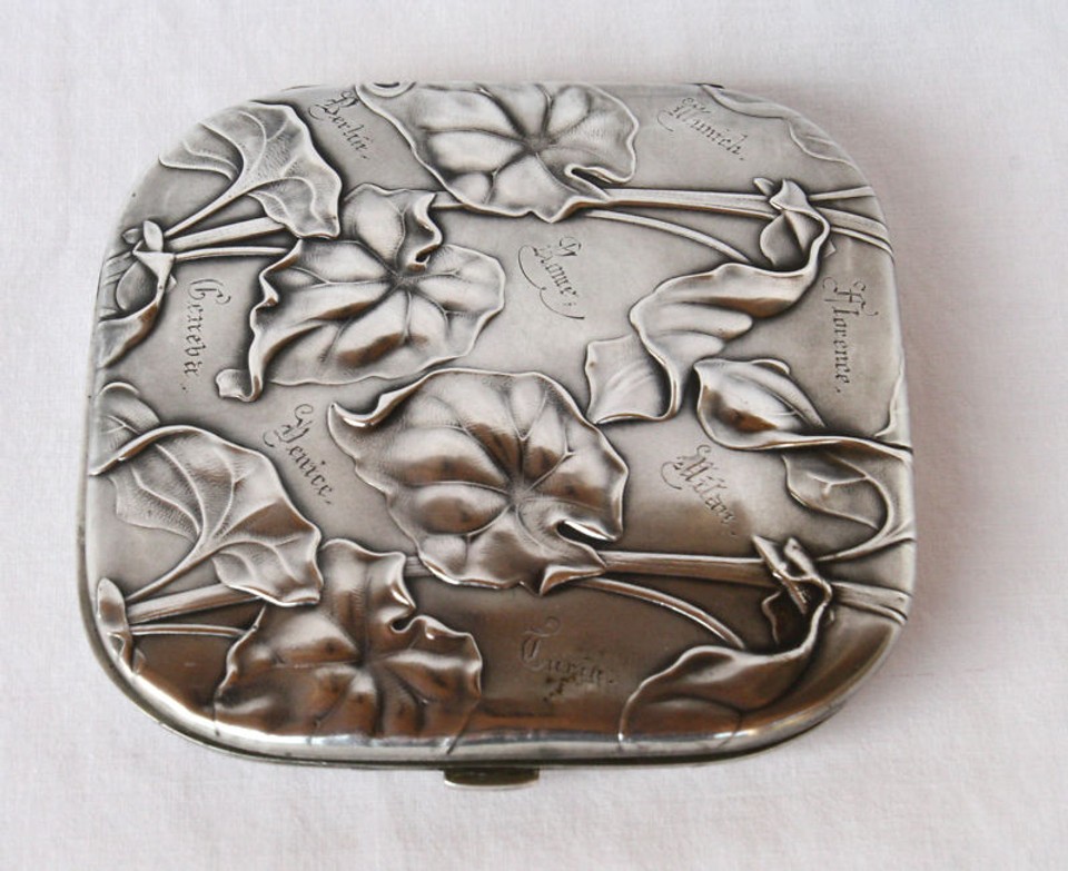 MAGNIFICENT ART NOUVEAU GERMAN 800 STERLING SILVER BOX | eBay
