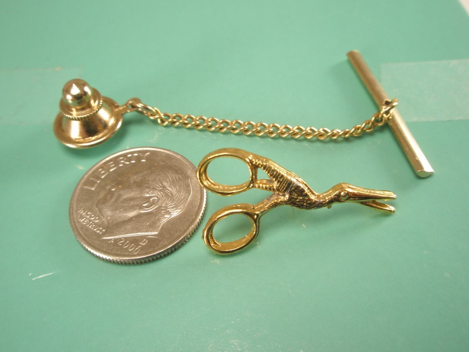 Open Mouth Beak Stork Bird Scissors Vintage Tie Tack … - Gem