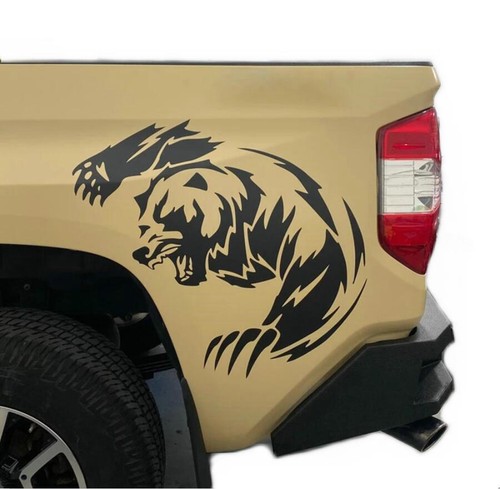 2 PCS Graphic Angry Aggressive Bear Sticker For Car Truck Trunk Side ...