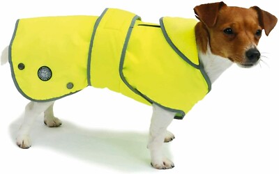 High Visibility, Reflective Dog Coat - Yellow. Waterproof, Fleece ...