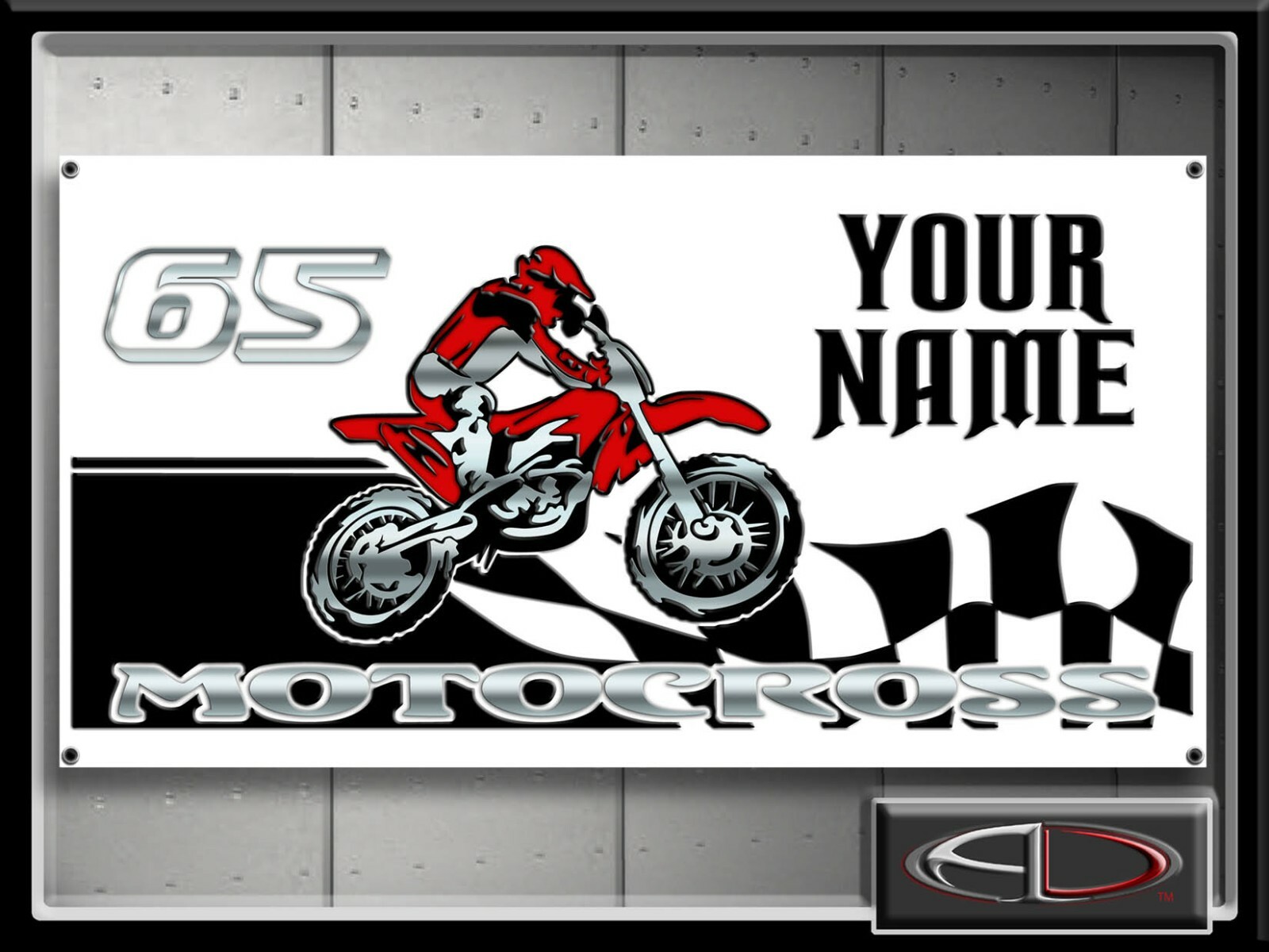 Motocross Dirt Bike Racing Banner Custom Name for Honda Kawasaki Suzuki ...