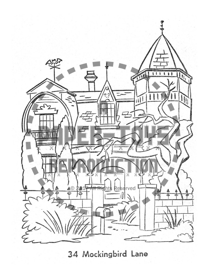VINTAGE REPRINT - 1965 - THE MUNSTERS COLORING BOOK - COMPLETE/ENTIRE ...