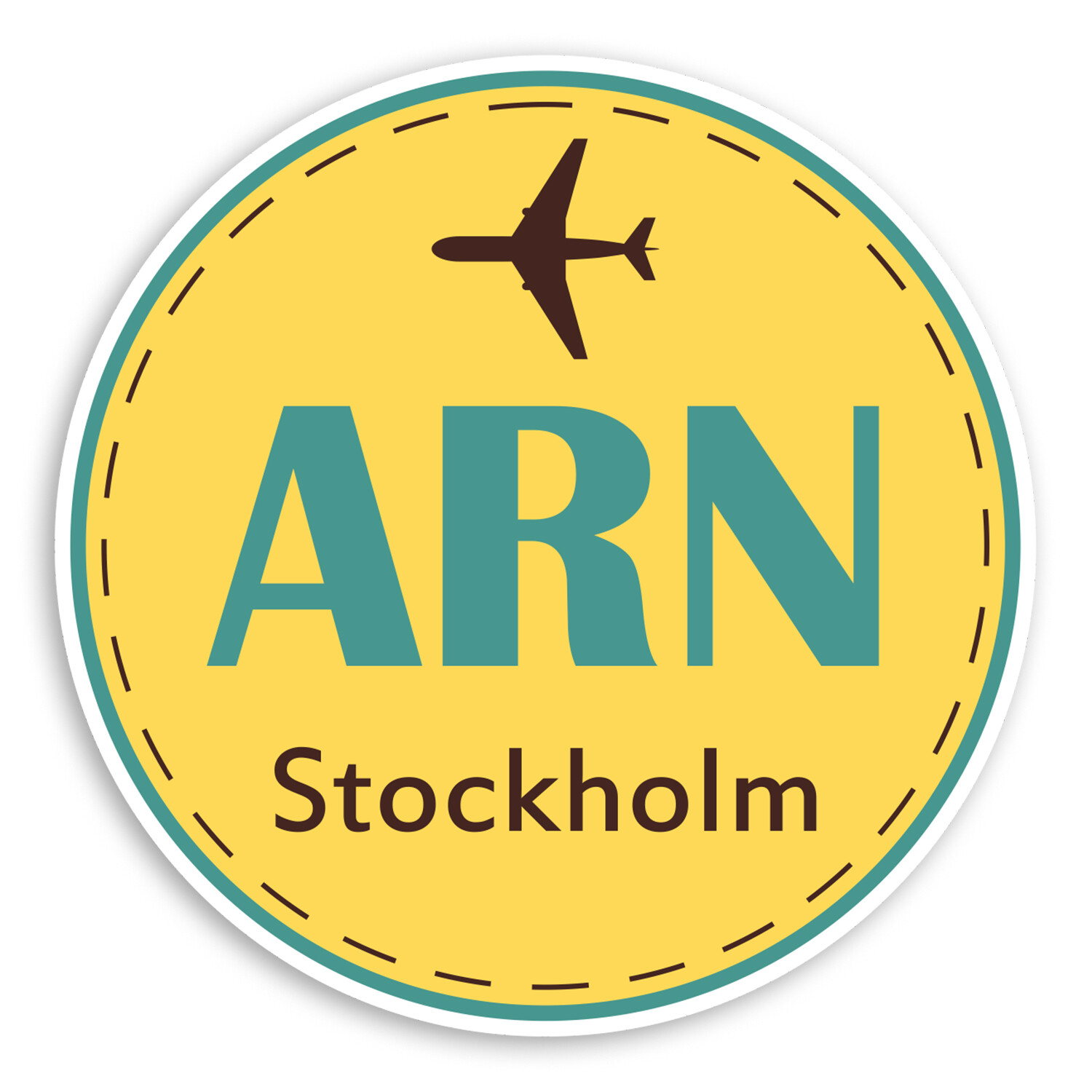 2 x 10cm ARN Stockholm Airport Vinyl Stickers - Sweden Luggage Sticker ...