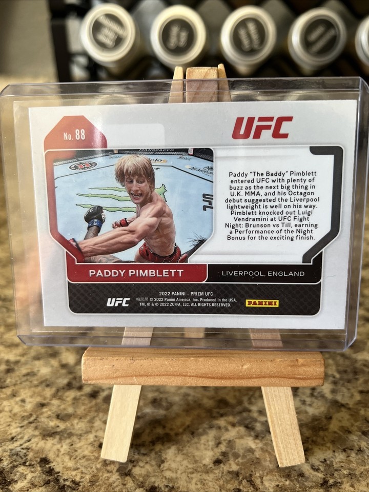 2022 Prizm UFC Paddy Pimblett Rookie Card RC #88 Lightweight the baddy ...