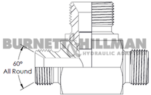 BSP Male Tee for Bonded Seal 3/8" x 1/2" Enlarging branch | eBay