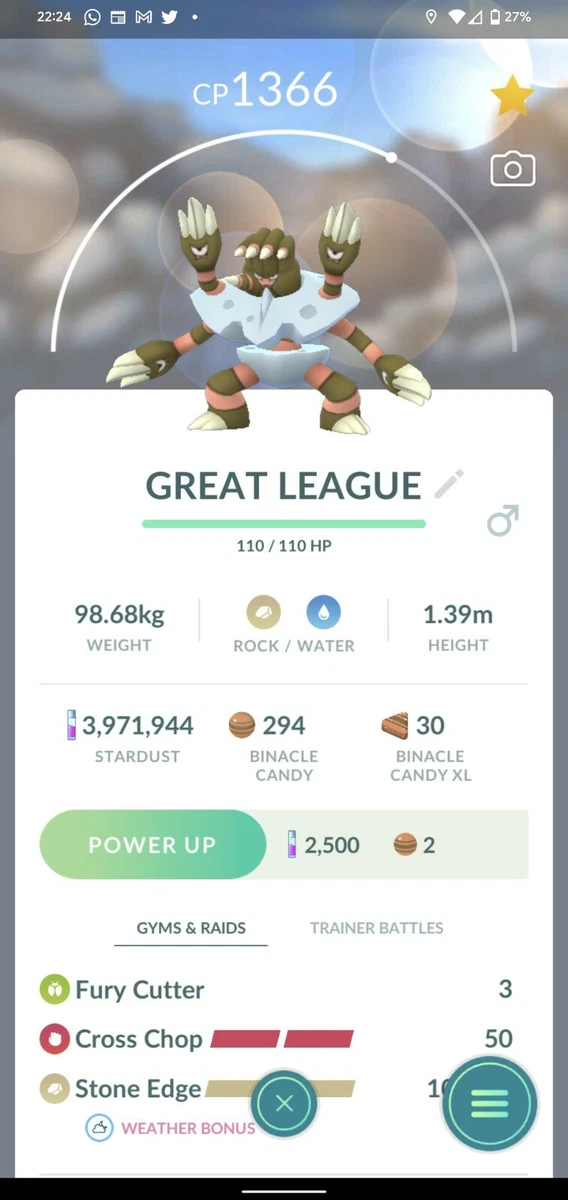 Pokemon Binacle Evolution