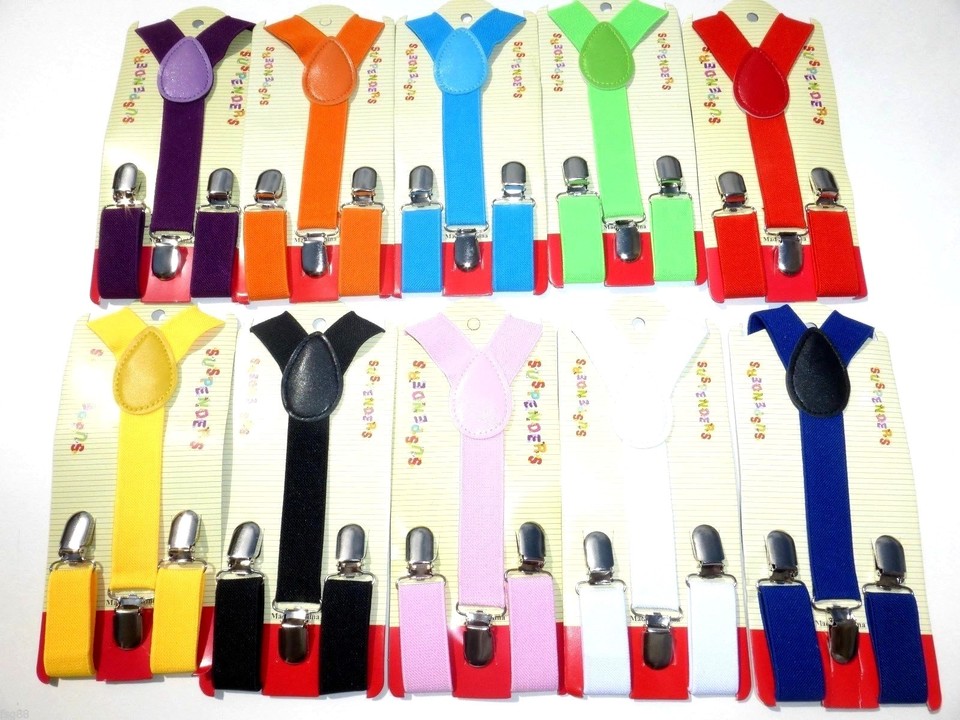 Boys Girls Kids Child Baby Children Toddler Clip on Elastic Suspenders ...